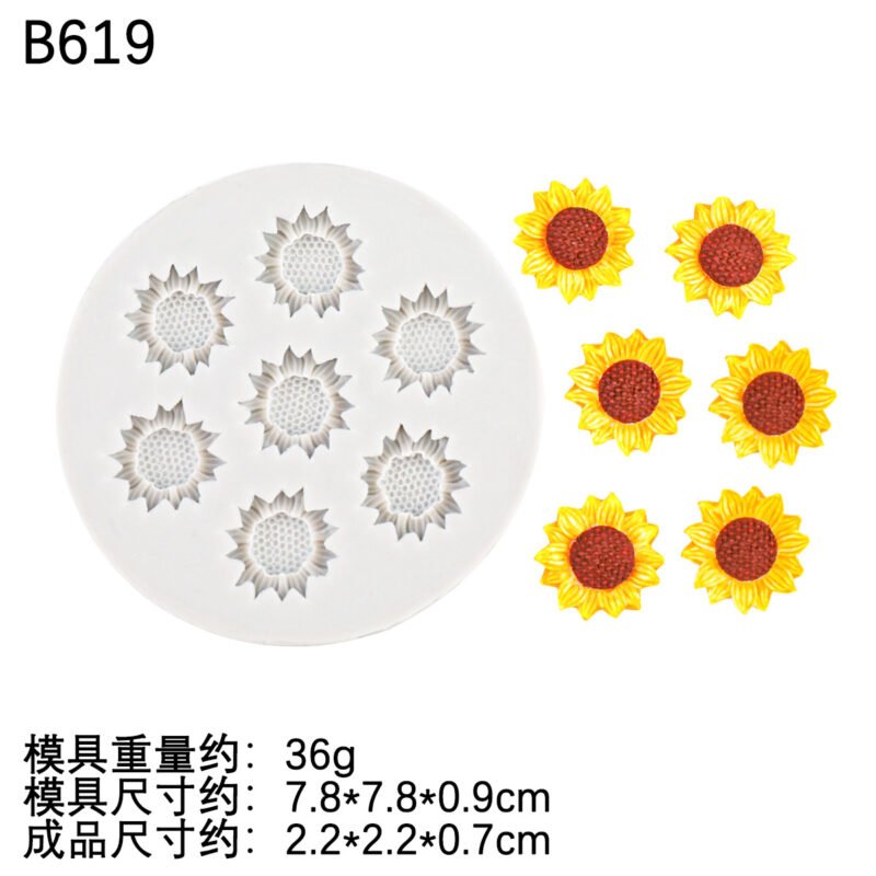 Vedini 7 Cavity Sunflower mold Silicone Mold Handmade DIY Plaster ...